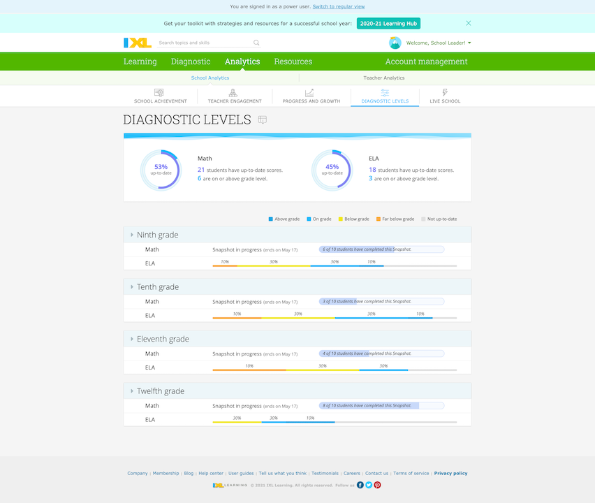 The IXL Real-Time Diagnostic