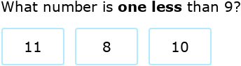 IXL | One less - up to 20 | Kindergarten math
