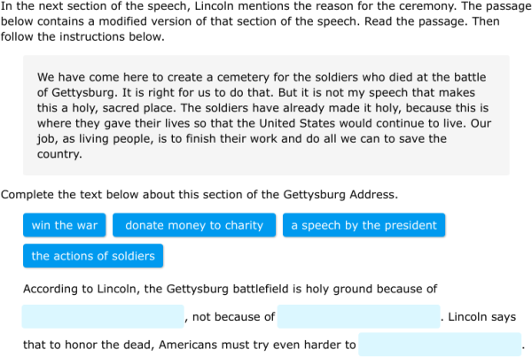 IXL | Source analysis: the Gettysburg Address | 6th grade social studies