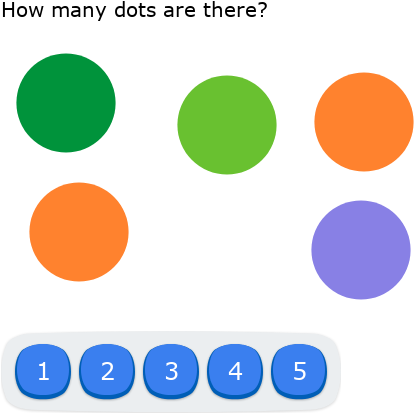 IXL | Count dots - up to 5 | Pre-K math