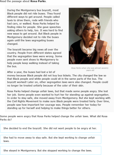 IXL | Rosa Parks | 3rd grade social studies