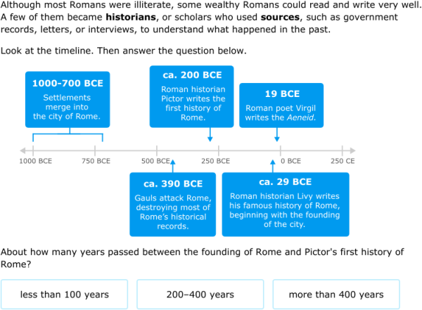 IXL | The beginnings of Rome | 6th grade social studies