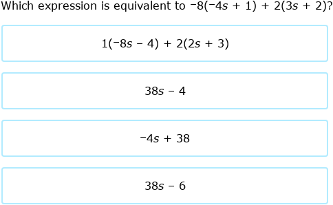 IXL | Identify equivalent linear expressions I | 7th grade math