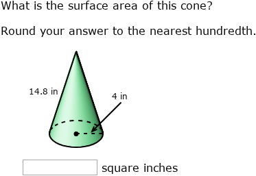 IXL | Surface area of cones | 7th grade math