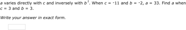 IXL - Solve variation equations (Algebra 2 practice)