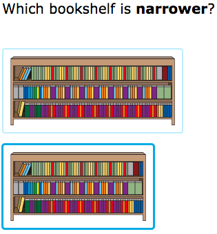 IXL - Wide and narrow (Pre-K math practice)