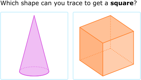 IXL | Identify shapes traced from solids | 1st grade math