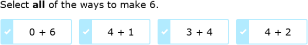 IXL | Make 6 using addition | 1st grade math