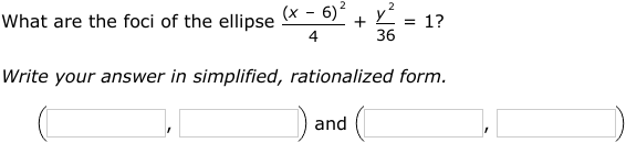 IXL - Find the foci of an ellipse (Algebra 2 practice)