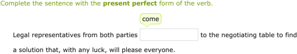 IXL | Form the perfect verb tenses | 7th grade language arts