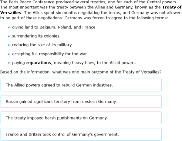 IXL | World War I: ending the war | 7th grade social studies