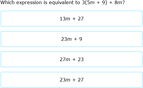 IXL - Identify equivalent linear expressions (Algebra 1 practice)