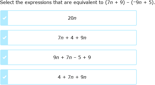 IXL | Identify equivalent linear expressions II | 8th grade math
