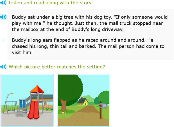 IXL | Choose the picture that matches the setting or character ...