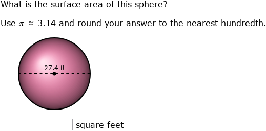IXL | Surface area of spheres | 7th grade math
