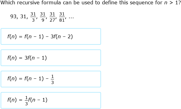 IXL Write Recursive Formulas For Geometric Sequences Function Notation Algebra 1 Practice 