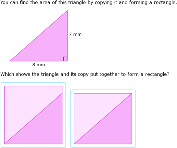 IXL | Understanding area of a right triangle | 6th grade math