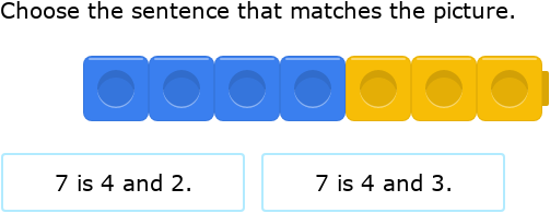 IXL | Take apart 7 | Kindergarten math