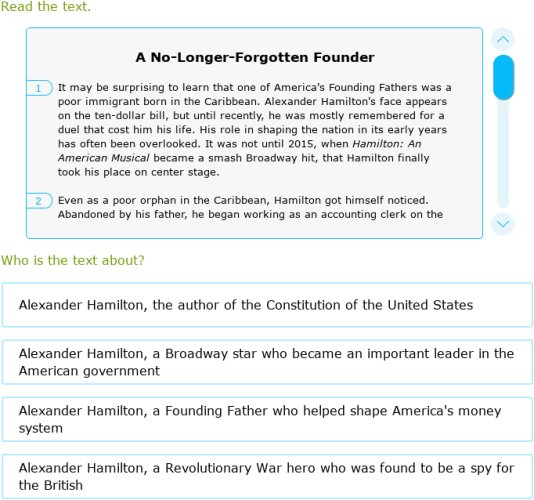 IXL | Read passages about famous people | 6th grade language arts