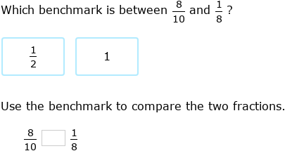 IXL | Compare fractions using benchmarks | 5th grade math