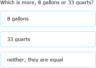 IXL | Convert and compare customary units of volume | 4th grade math