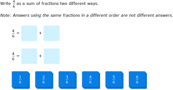 IXL | Write a fraction as a sum of fractions in multiple ways | 4th ...