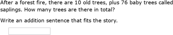 IXL | Write the addition sentence - up to two digits | 1st grade math