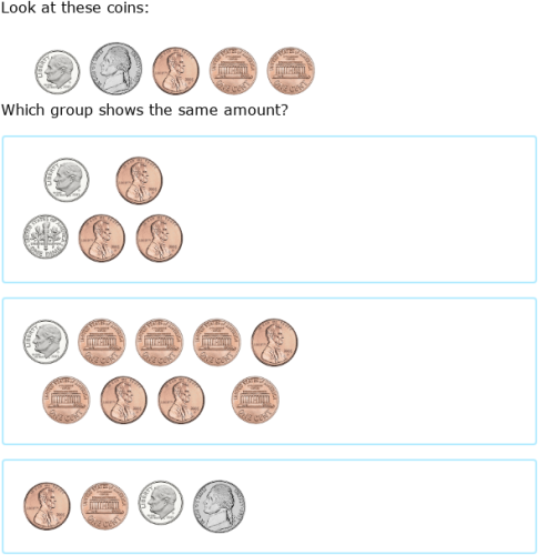 IXL Equivalent Amounts Of Money Up To 1 2nd Grade Math