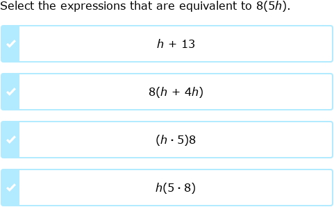 IXL | Identify equivalent expressions | 7th grade math