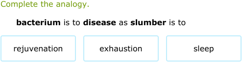 IXL | Analogies: challenge | 9th grade language arts