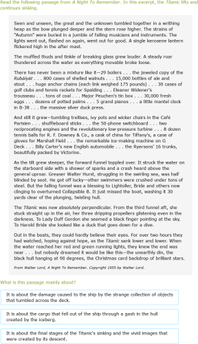 IXL | Analyze passages from A Night to Remember: Part 2 | 7th grade ...