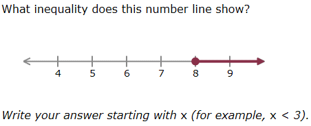 IXL - Write inequalities from number lines (6th grade math practice)