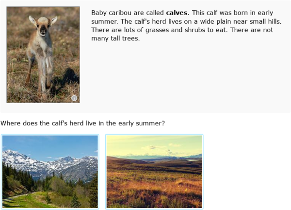 IXL | Benefits of group behavior: North American caribou | 2nd grade ...