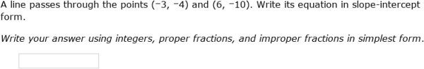 IXL | Write a linear equation from a slope and a point or from two ...