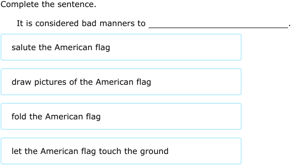 IXL | The American flag | 4th grade social studies