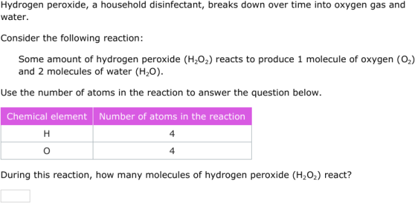 IXL | Count atoms and molecules in chemical reactions | 6th grade science