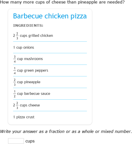 IXL | Add, subtract, and multiply fractions in recipes | 4th grade math