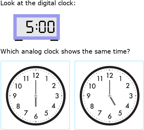 IXL | Match analog and digital clocks: to the hour | 1st grade math