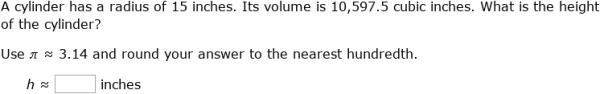 IXL | Volume of cylinders | 7th grade math
