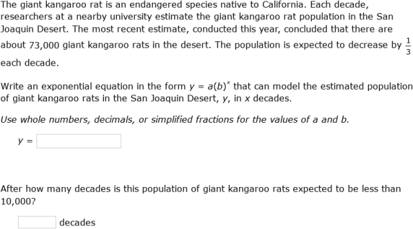 IXL - Write exponential functions: word problems (Precalculus practice)
