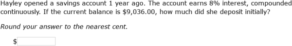 IXL - Continuously compounded interest (Algebra 1 practice)