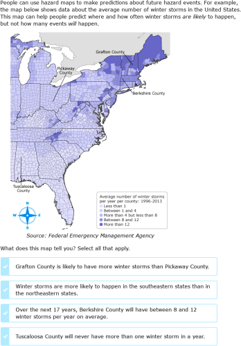 IXL | Analyze natural hazard maps | 6th grade science