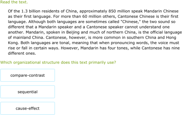IXL | Identify text structures | 6th grade language arts