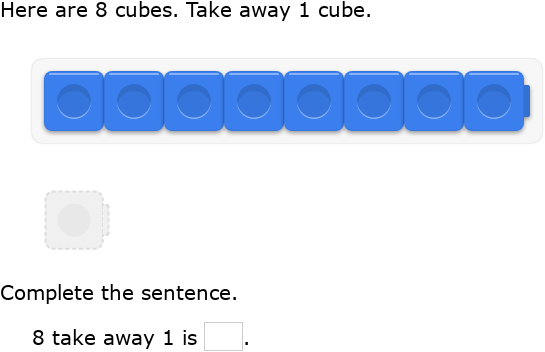 IXL | Take away cubes - up to 10 | 1st grade math