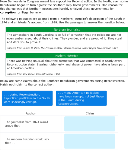 IXL | The end of Reconstruction and the rise of Jim Crow | 7th grade ...