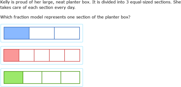IXL | Modeling word problems involving unit fractions: halves, thirds ...