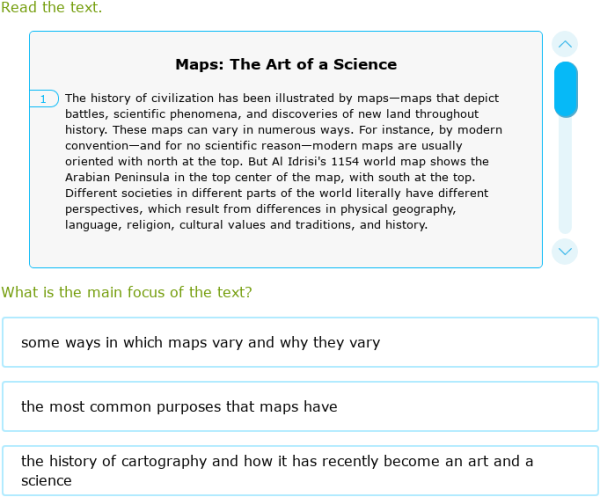 IXL | Analyze the development of informational passages: set 1 | 8th ...