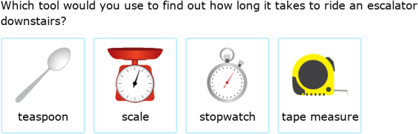IXL | Choose the appropriate measuring tool | 1st grade math