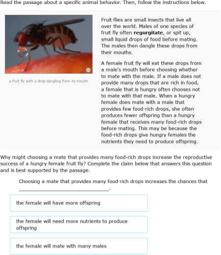 IXL | How can animal behaviors affect reproductive success? Identify ...