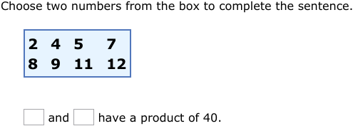 IXL | Choose numbers with a particular product | 4th grade math